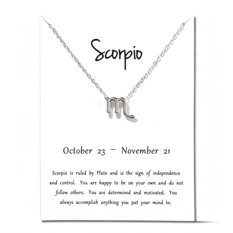 Zodiac Bar Necklace, Scorpio Symbol, Personalized Jewelry, Everyday ...