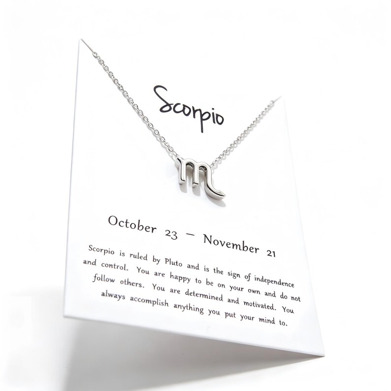 Zodiac Bar Necklace, Scorpio Symbol, Personalized Jewelry, Everyday ...
