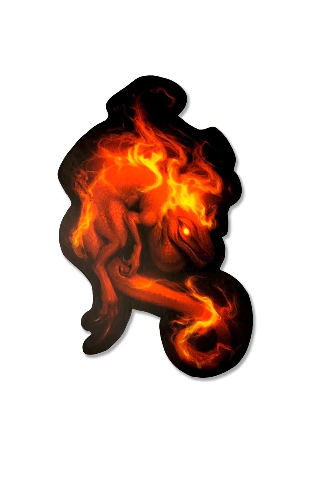 Fire Raptor Vinyl Sticker Large Elemental Dinosaur Fantasy Sticker - Etsy