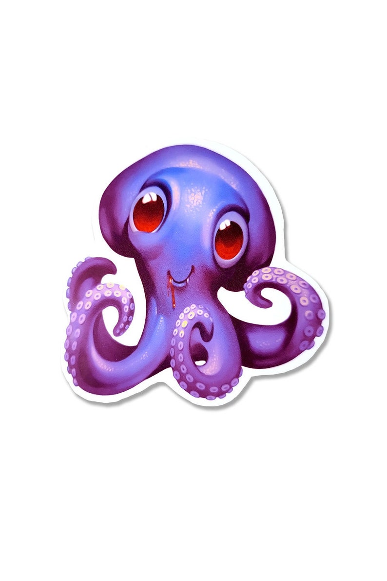 Hans Vinyl Sticker - Large Evil Cute Octopus Fantasy Sticker - Etsy