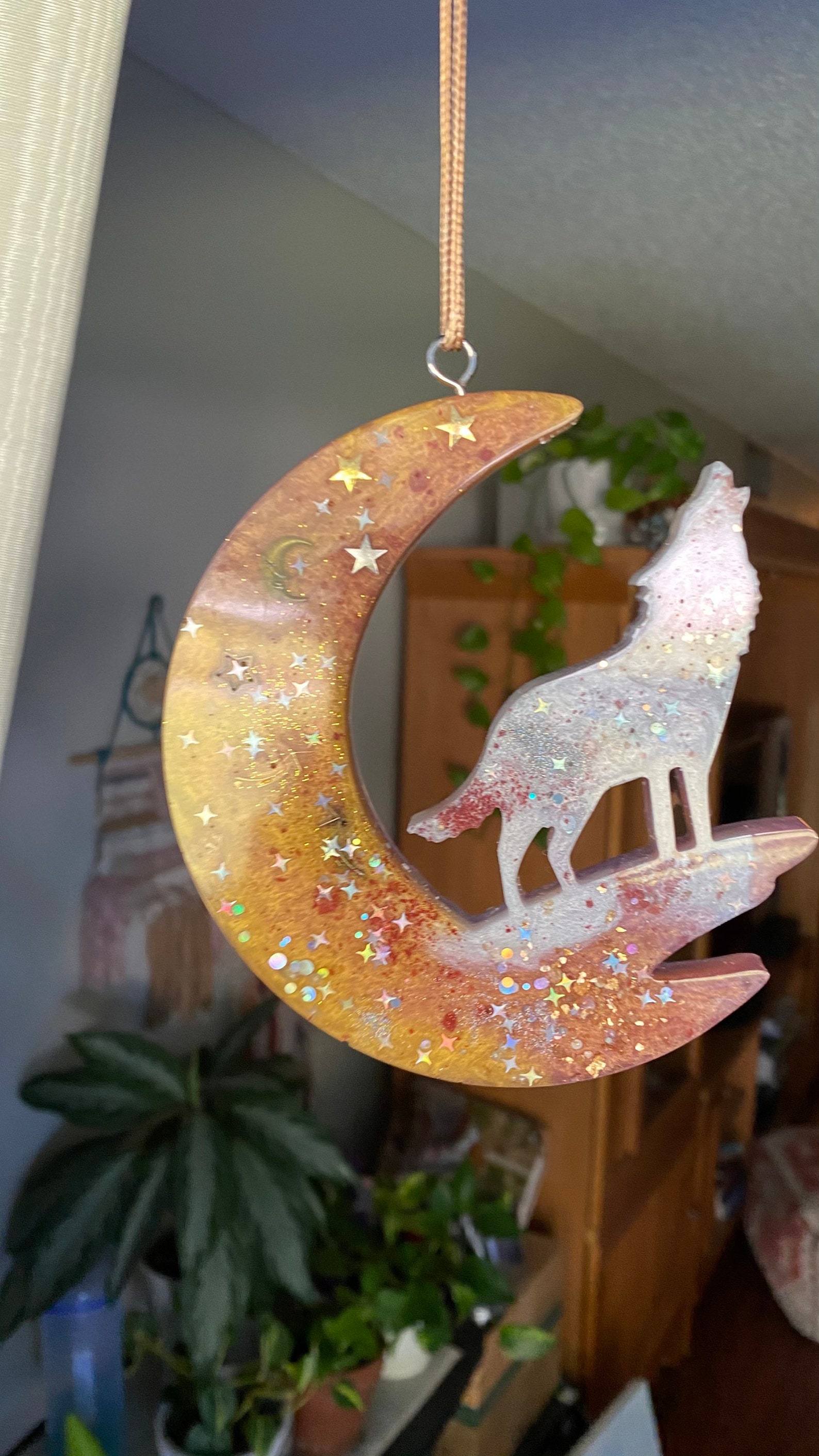 Resin Sun Catcher Mobile Wall Hanging OOAK Handmade Moon - Etsy
