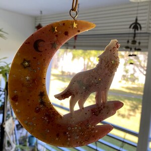 Resin Sun Catcher Mobile Wall Hanging OOAK Handmade Moon - Etsy