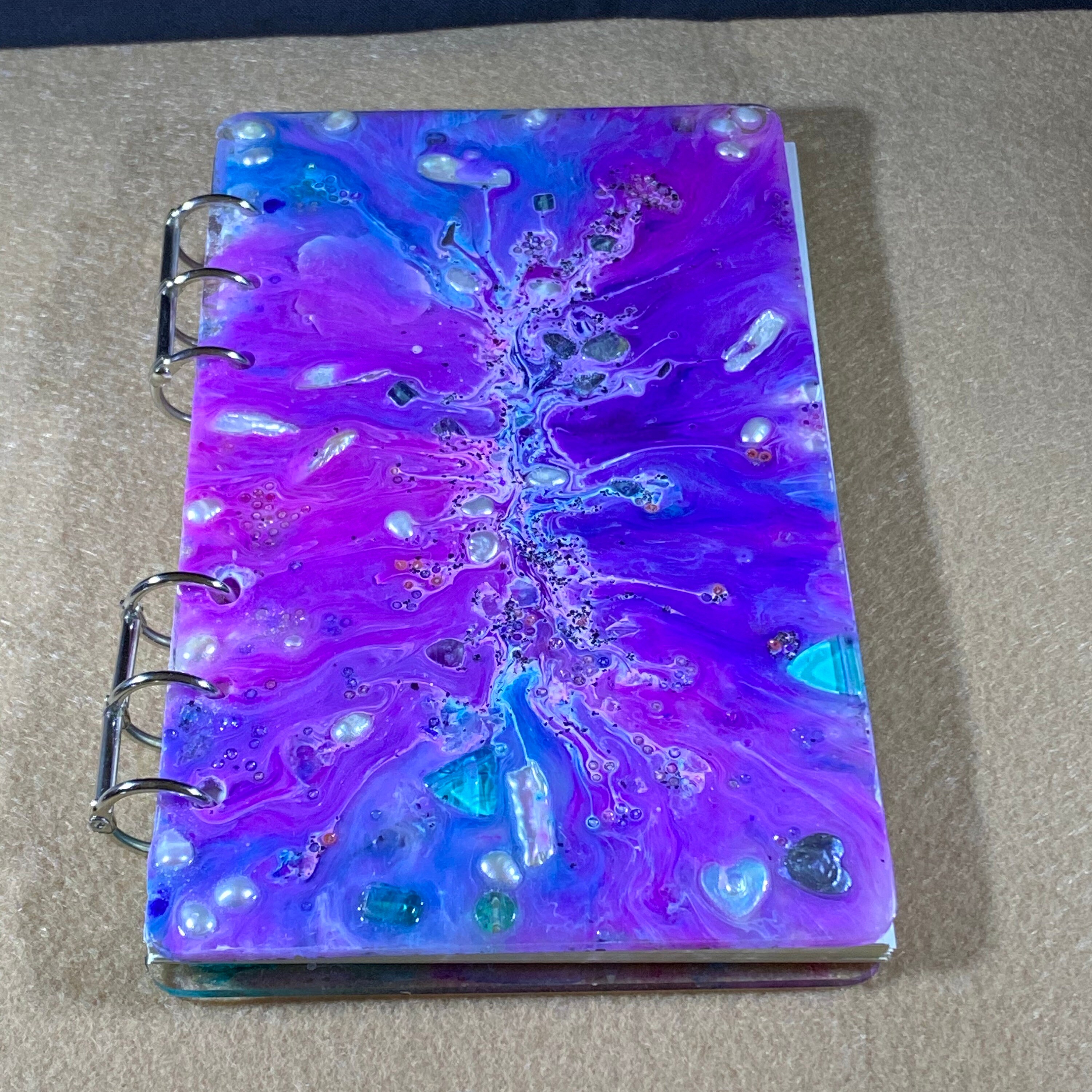 Resin Journal Notebook Covers front and Back OOAK Handmade - Etsy
