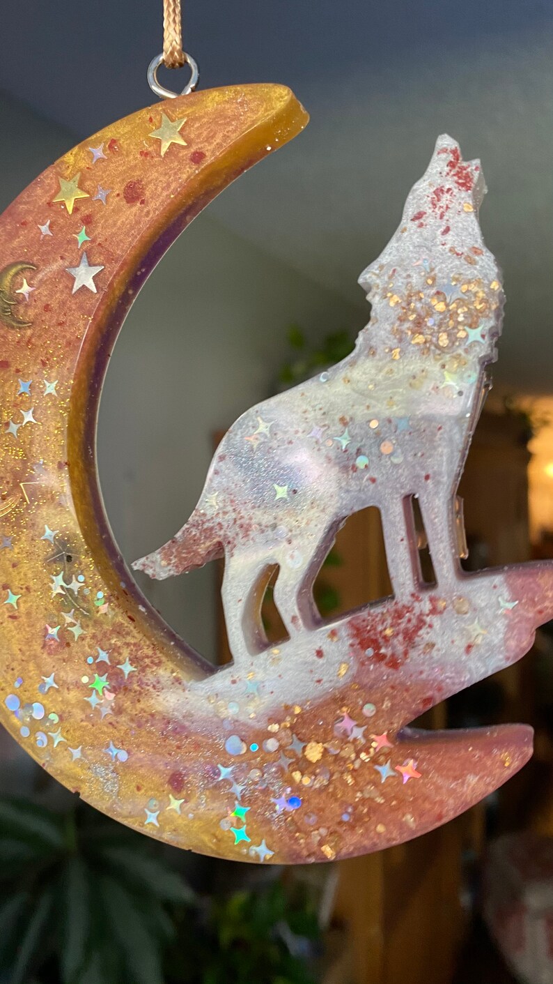 Resin Sun Catcher Mobile Wall Hanging OOAK Handmade Moon - Etsy