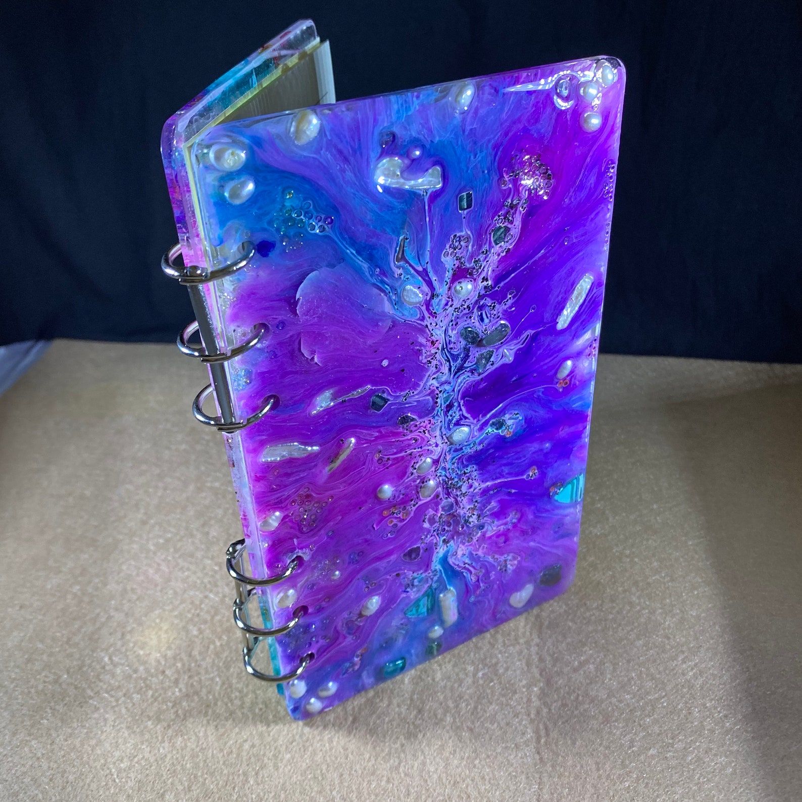Resin Journal Notebook Covers front and Back OOAK Handmade - Etsy