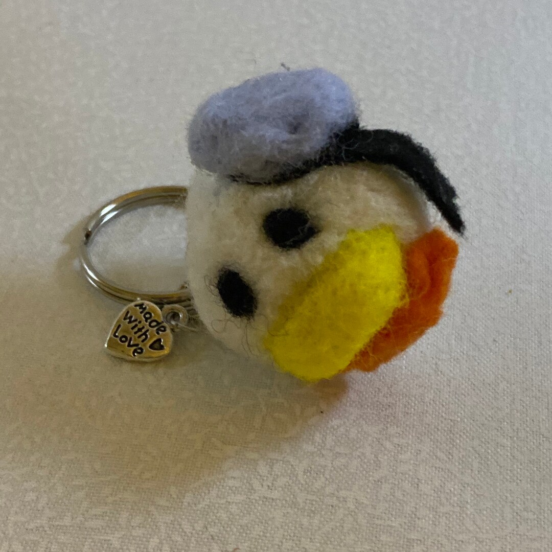 Keychain Donald Duck Needle Felted One of a Kind Handmade With Love - Etsy