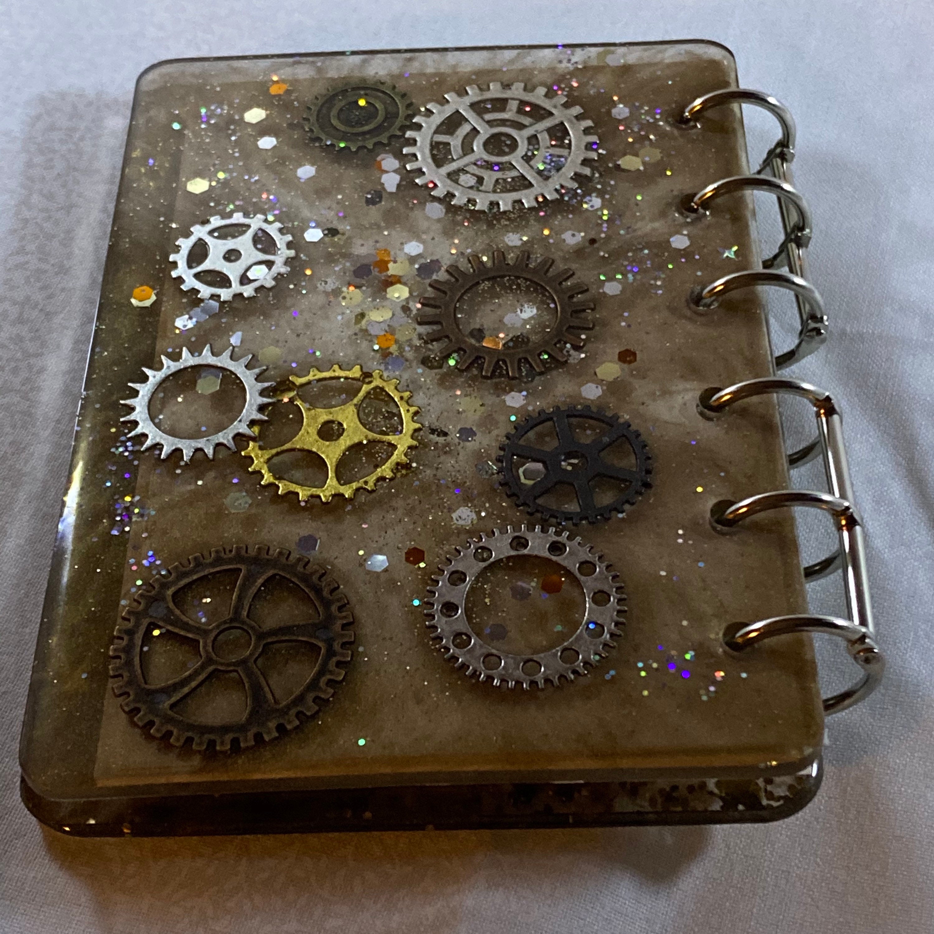 Resin Steampunk Glitter Journal Notebook Covers (front and Back) OOAK ...