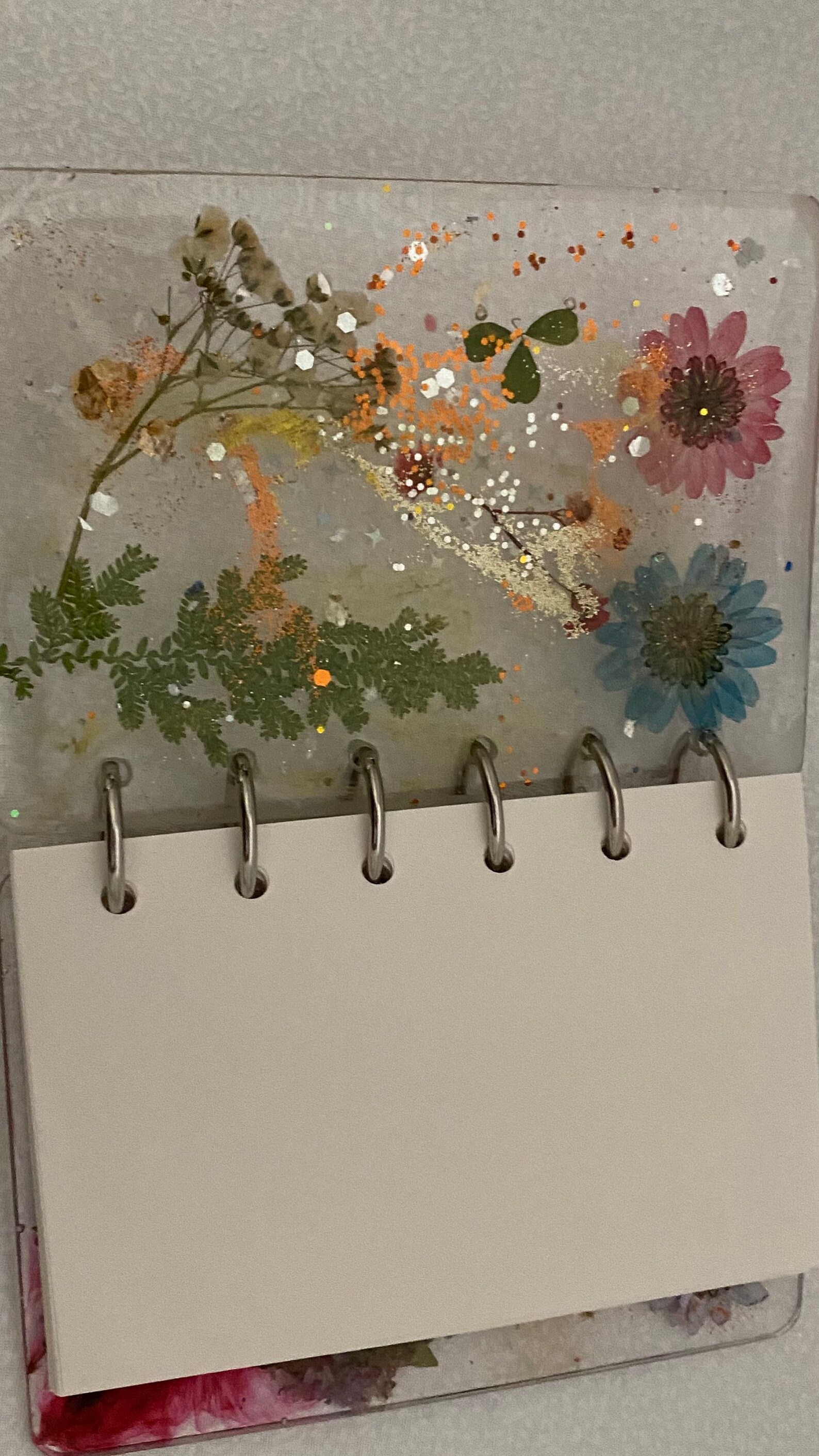 Resin Real Dried Leaves Journal Notebook Covers front and - Etsy