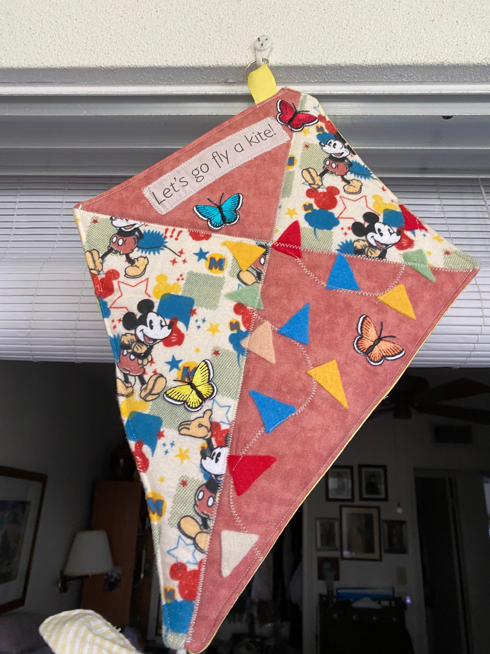 Mickey Mouse Butterflies Quilted Fabric Kite Wall Hanging - Etsy