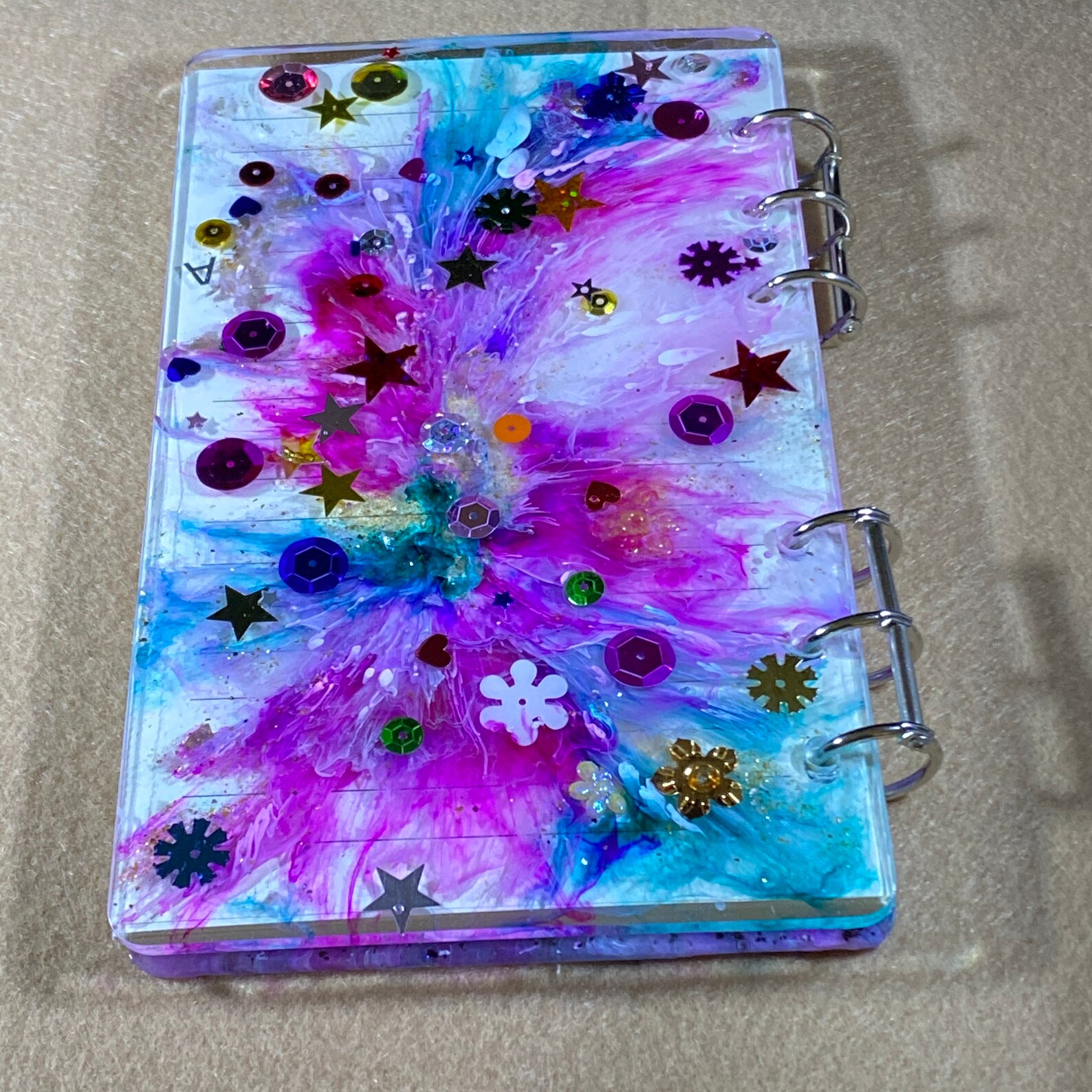 Resin Journal Notebook Covers front and Back OOAK Handmade - Etsy