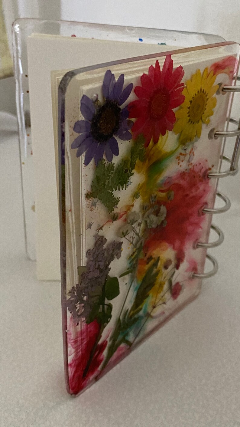 Resin Real Dried Leaves Journal Notebook Covers front and - Etsy