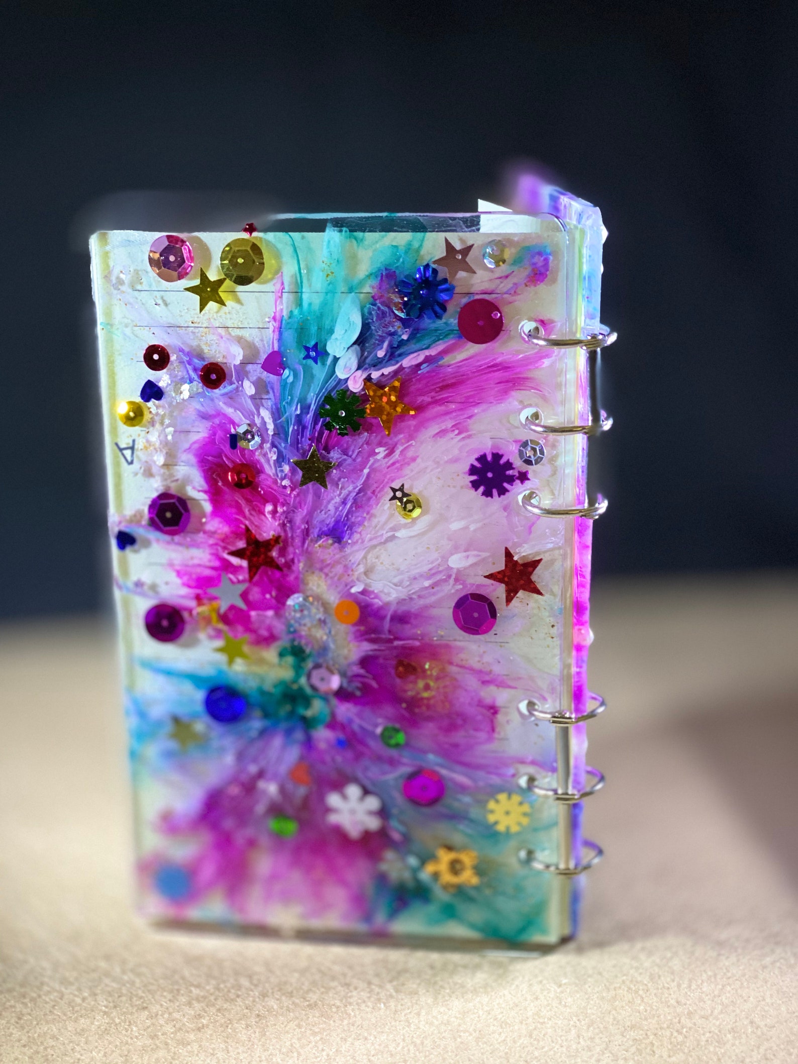 Resin Journal Notebook Covers front and Back OOAK Handmade - Etsy