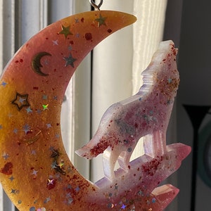 Resin Sun Catcher Mobile Wall Hanging OOAK Handmade Moon - Etsy