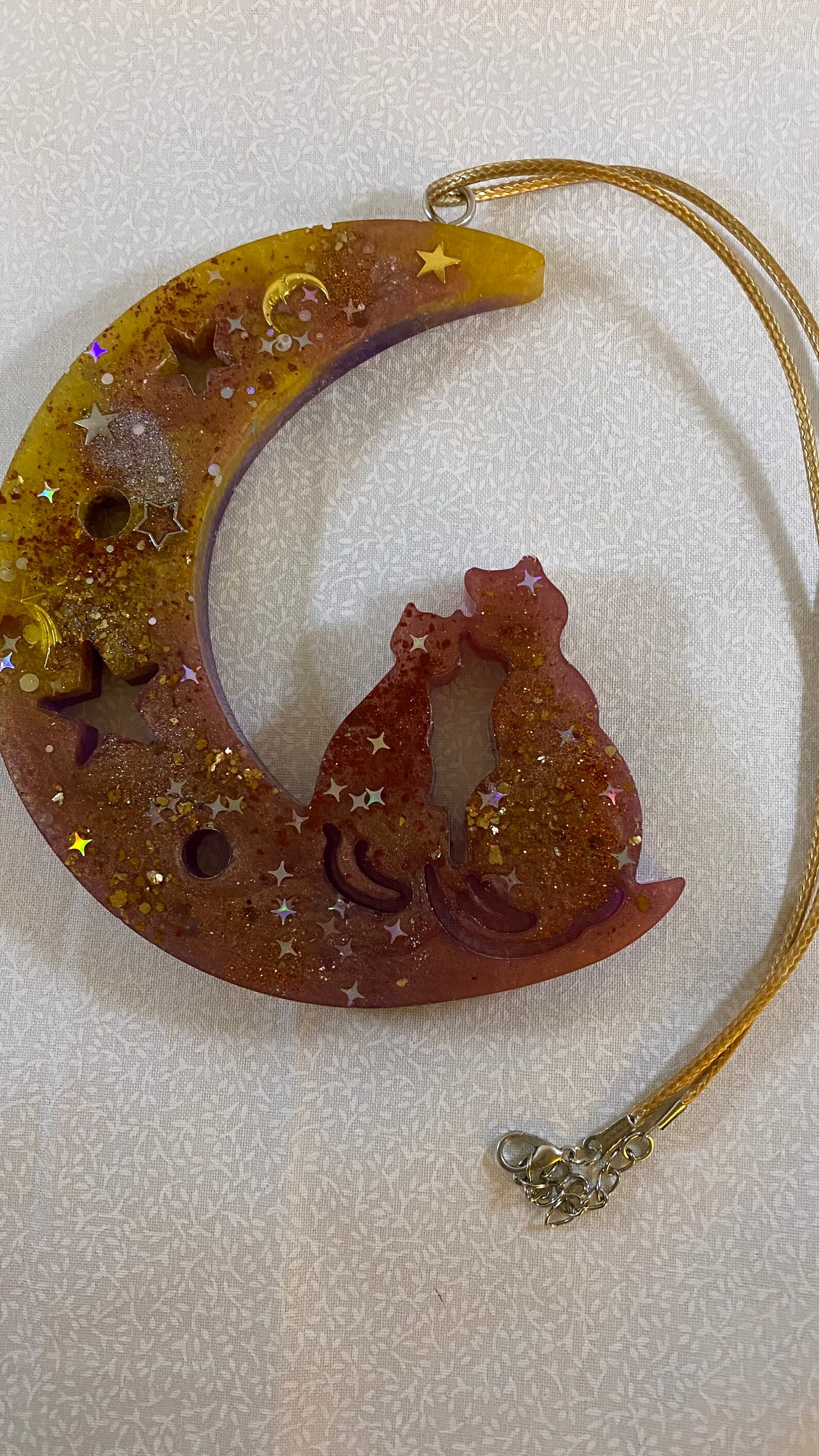 Resin Sun Catcher Mobile Wall Hanging OOAK Handmade Moon Cats - Etsy