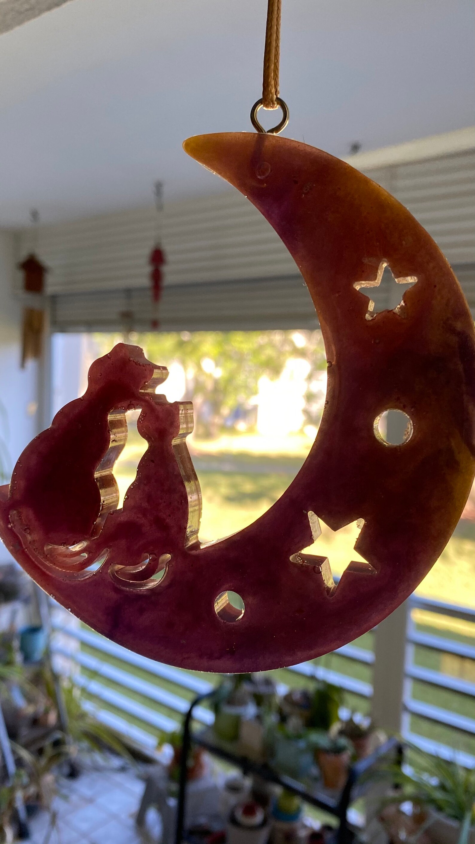 Resin Sun Catcher Mobile Wall Hanging OOAK Handmade Moon Cats - Etsy