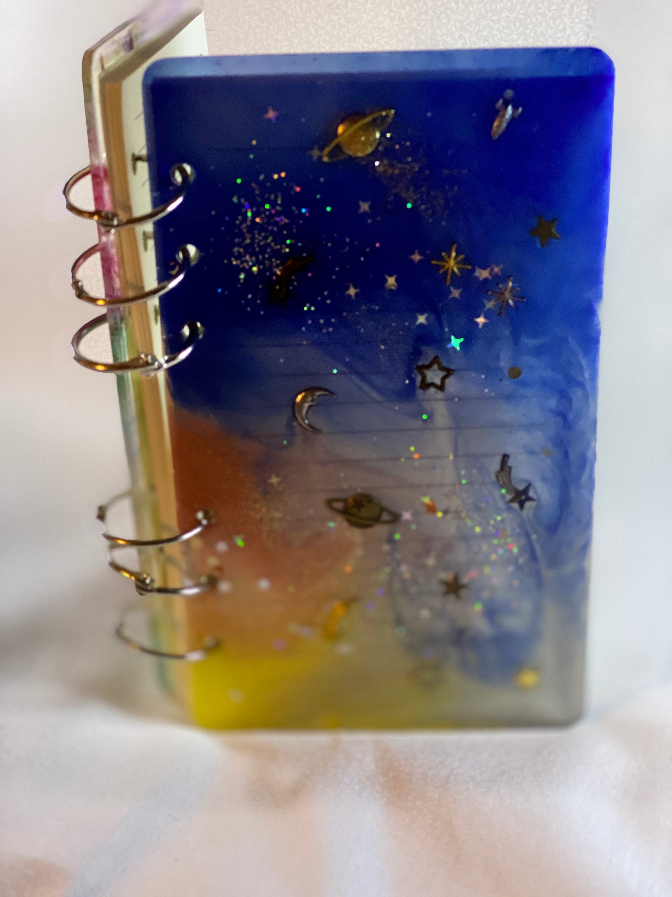Resin Journal Notebook Covers (front and Back) OOAK Handmade Space Moon ...