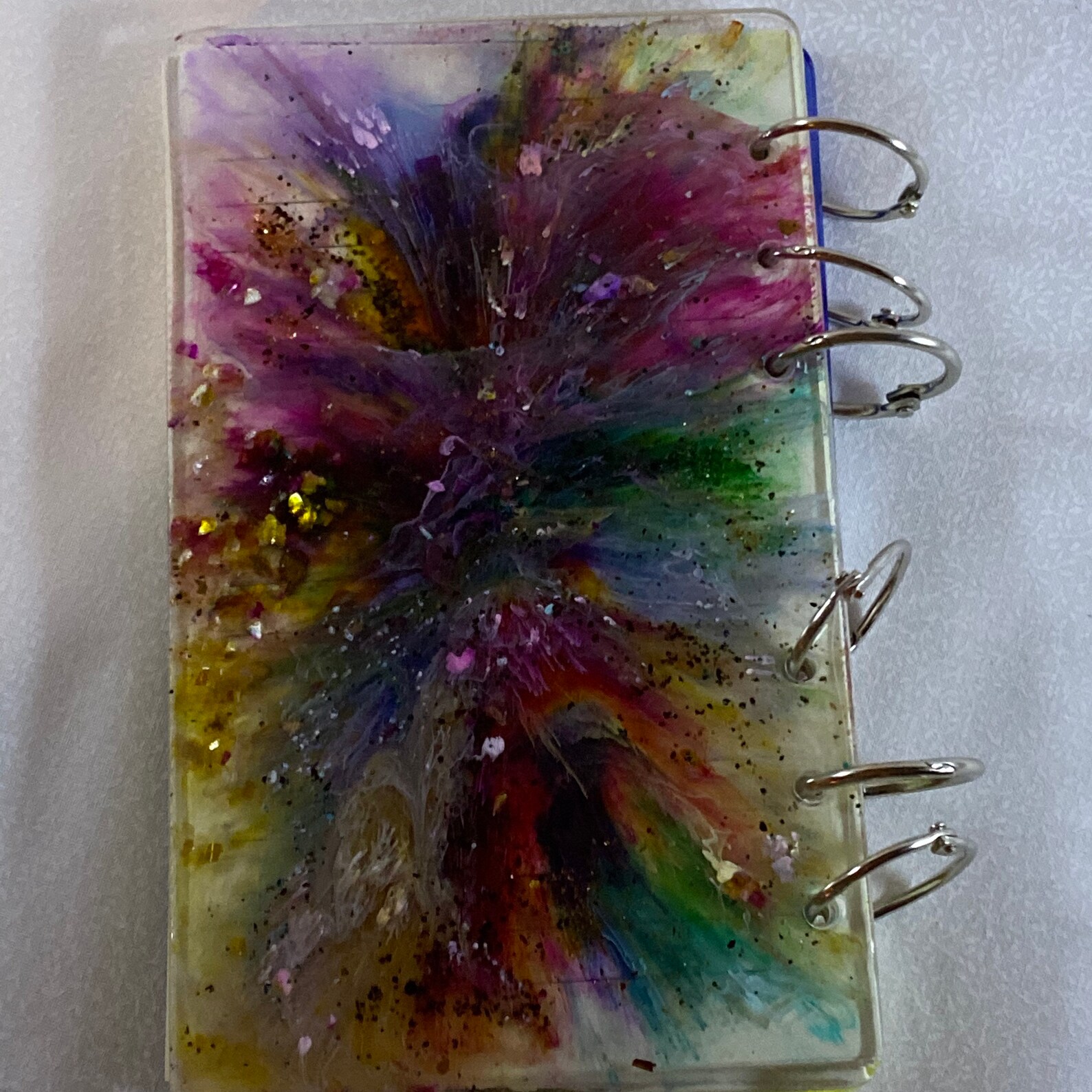 Resin Journal Notebook Covers front and Back OOAK Handmade Space Moon ...