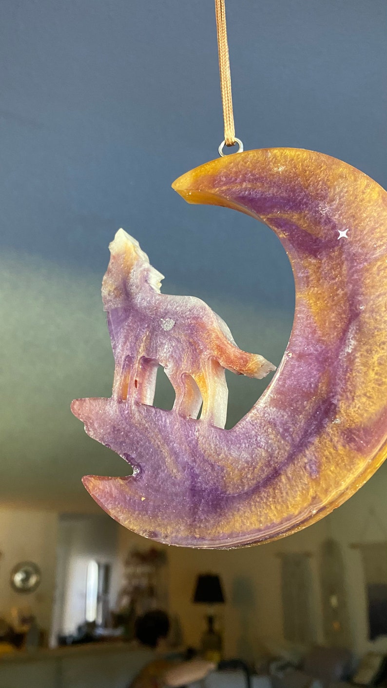 Resin Sun Catcher Mobile Wall Hanging OOAK Handmade Moon - Etsy