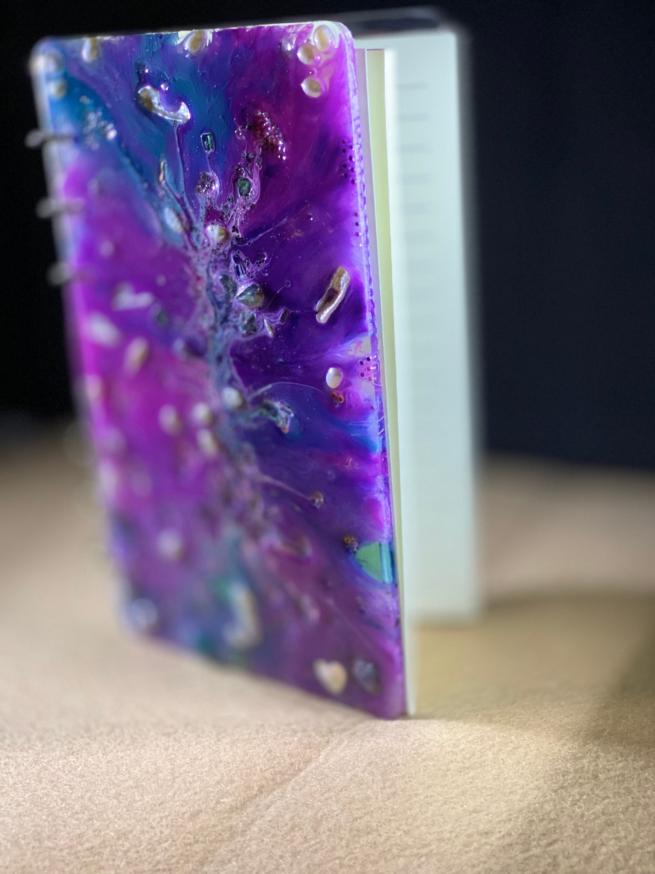 Resin Journal Notebook Covers front and Back OOAK Handmade - Etsy