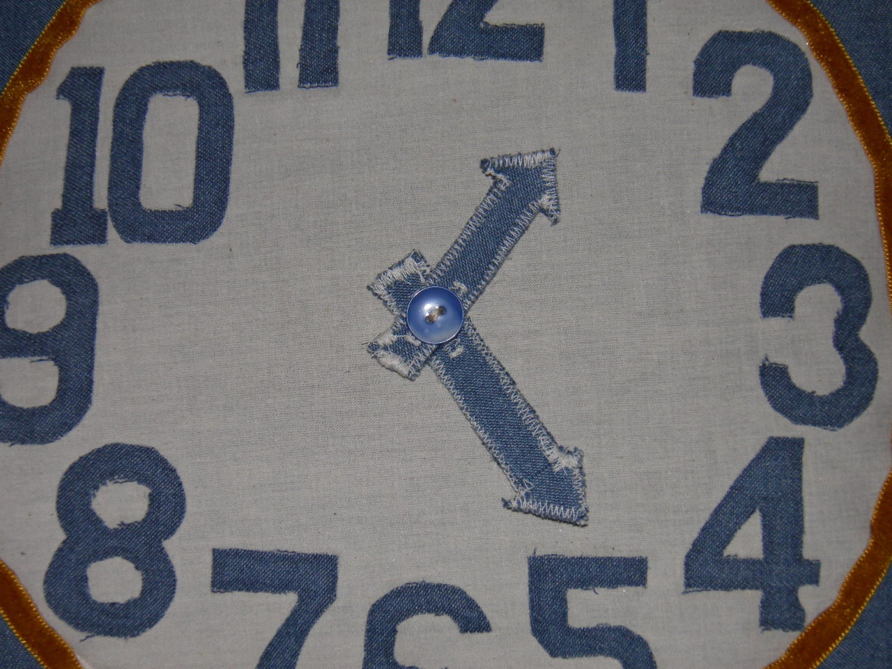 Denim/fabric Pillow Clock With Moveable Hands Teach/learn to Tell Time ...