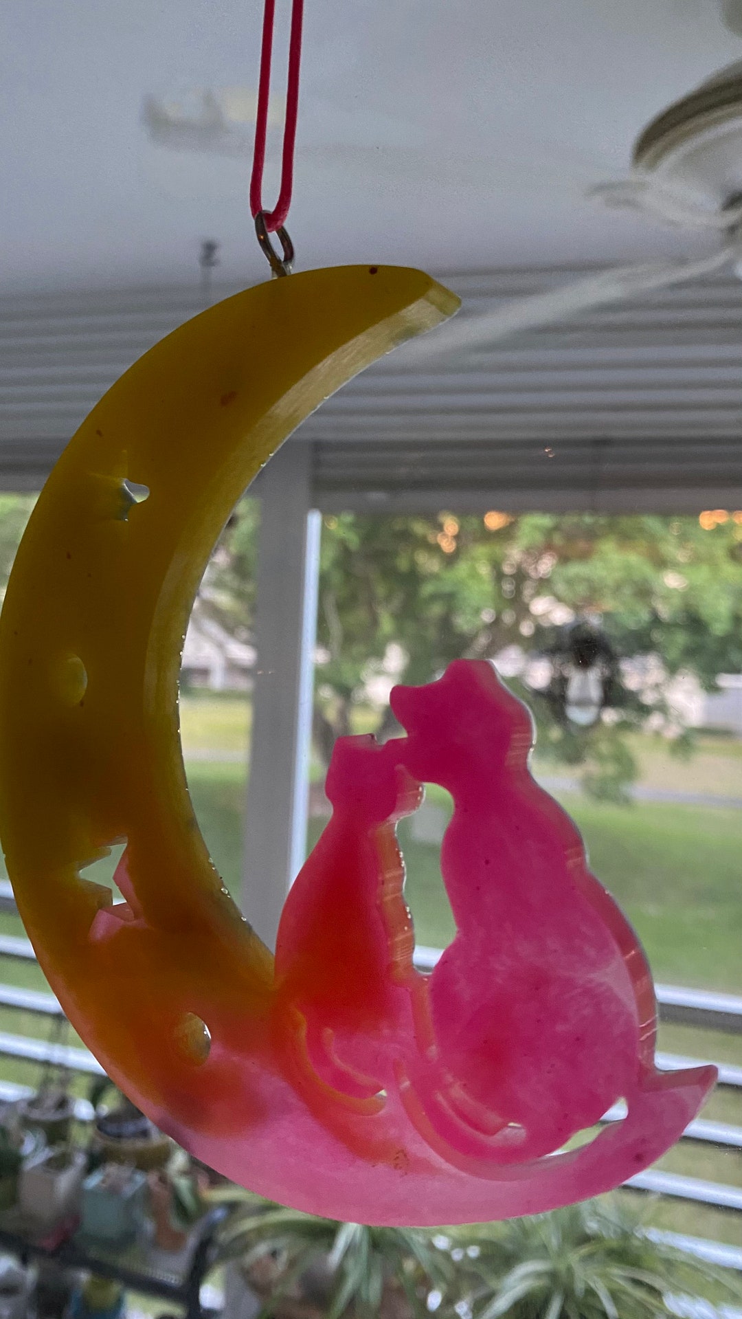 Resin Glow in the Dark Sun Catcher Mobile Wall Hanging OOAK Handmade ...