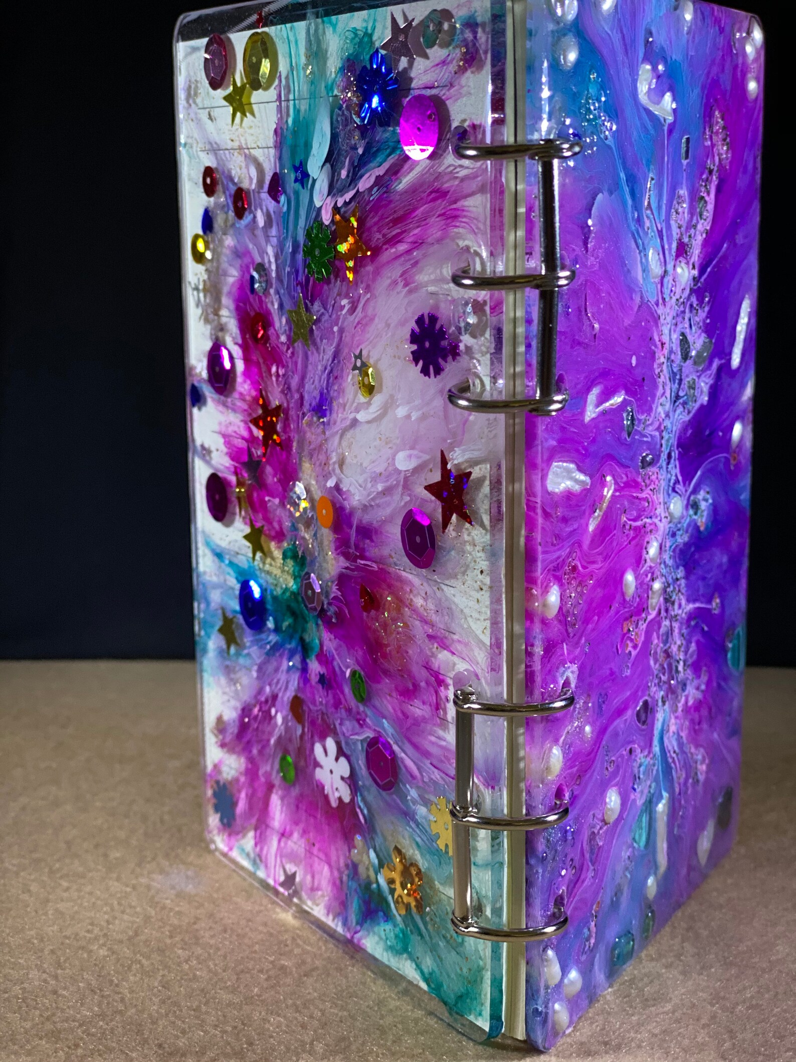 Resin Journal Notebook Covers front and Back OOAK Handmade | Etsy