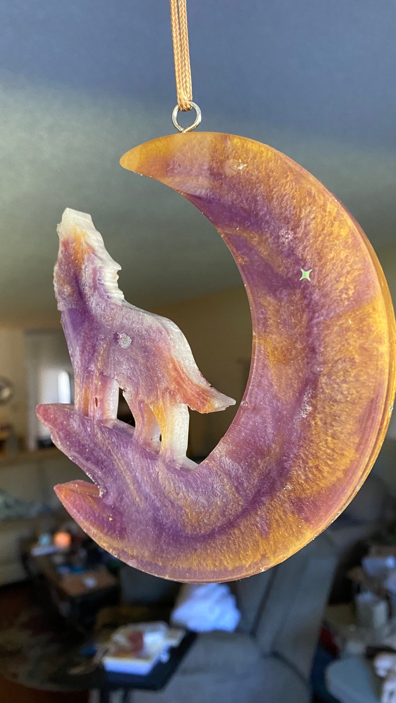 Resin Sun Catcher Mobile Wall Hanging OOAK Handmade Moon - Etsy