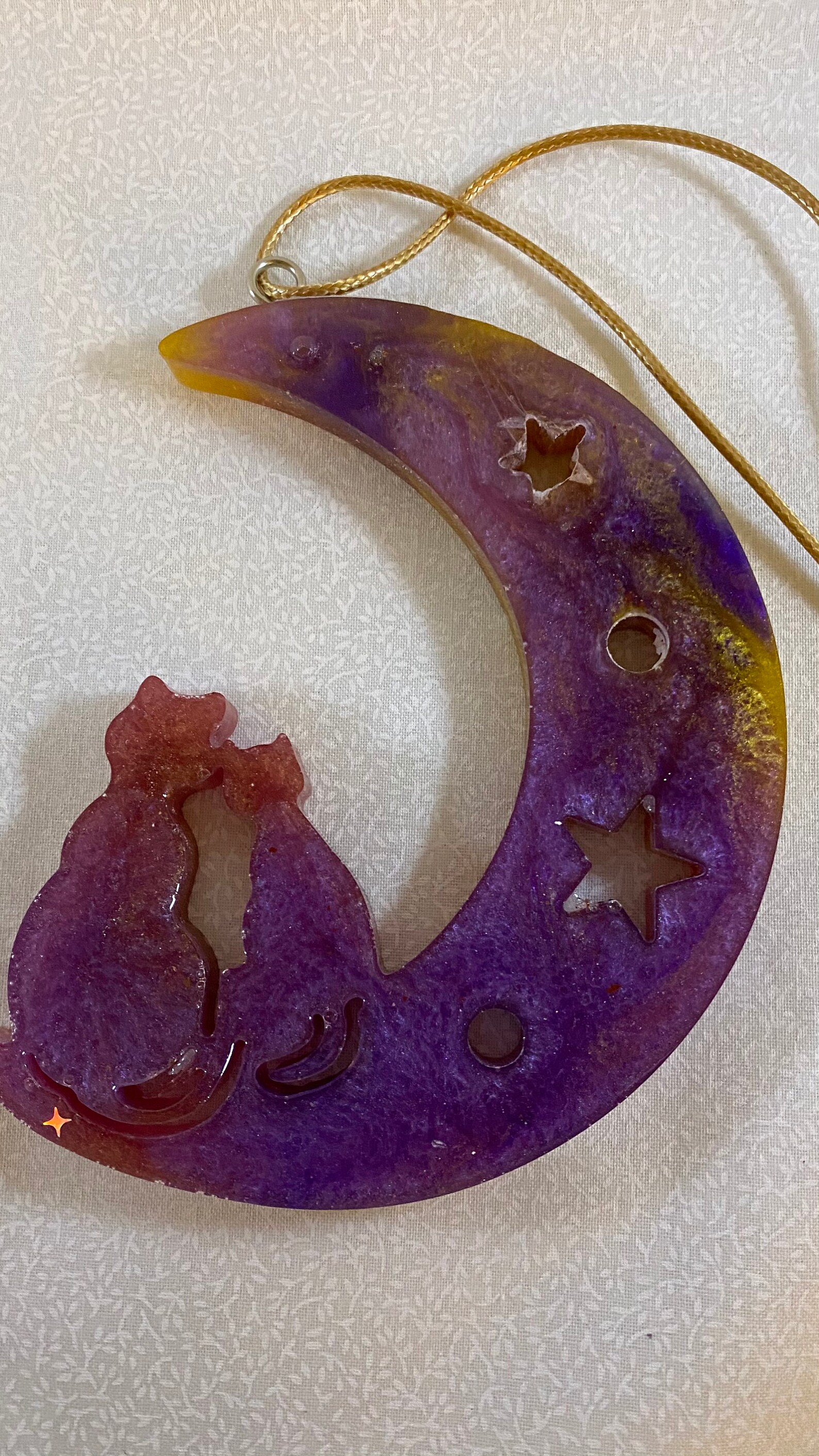 Resin Sun Catcher Mobile Wall Hanging OOAK Handmade Moon Cats - Etsy