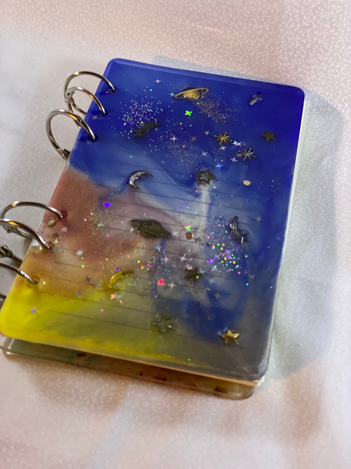 Resin Journal Notebook Covers front and Back OOAK Handmade - Etsy