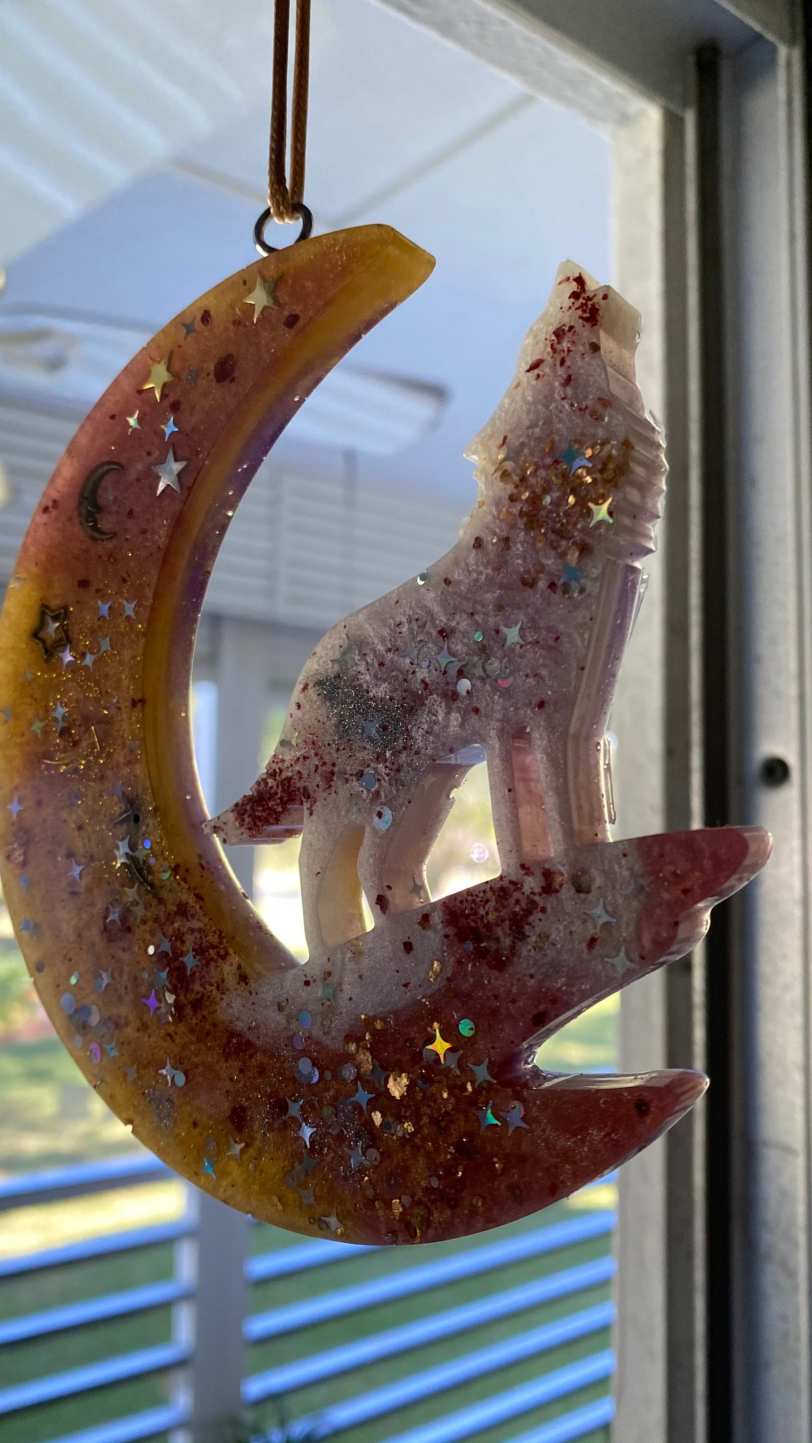 Resin Sun Catcher Mobile Wall Hanging OOAK Handmade Moon - Etsy