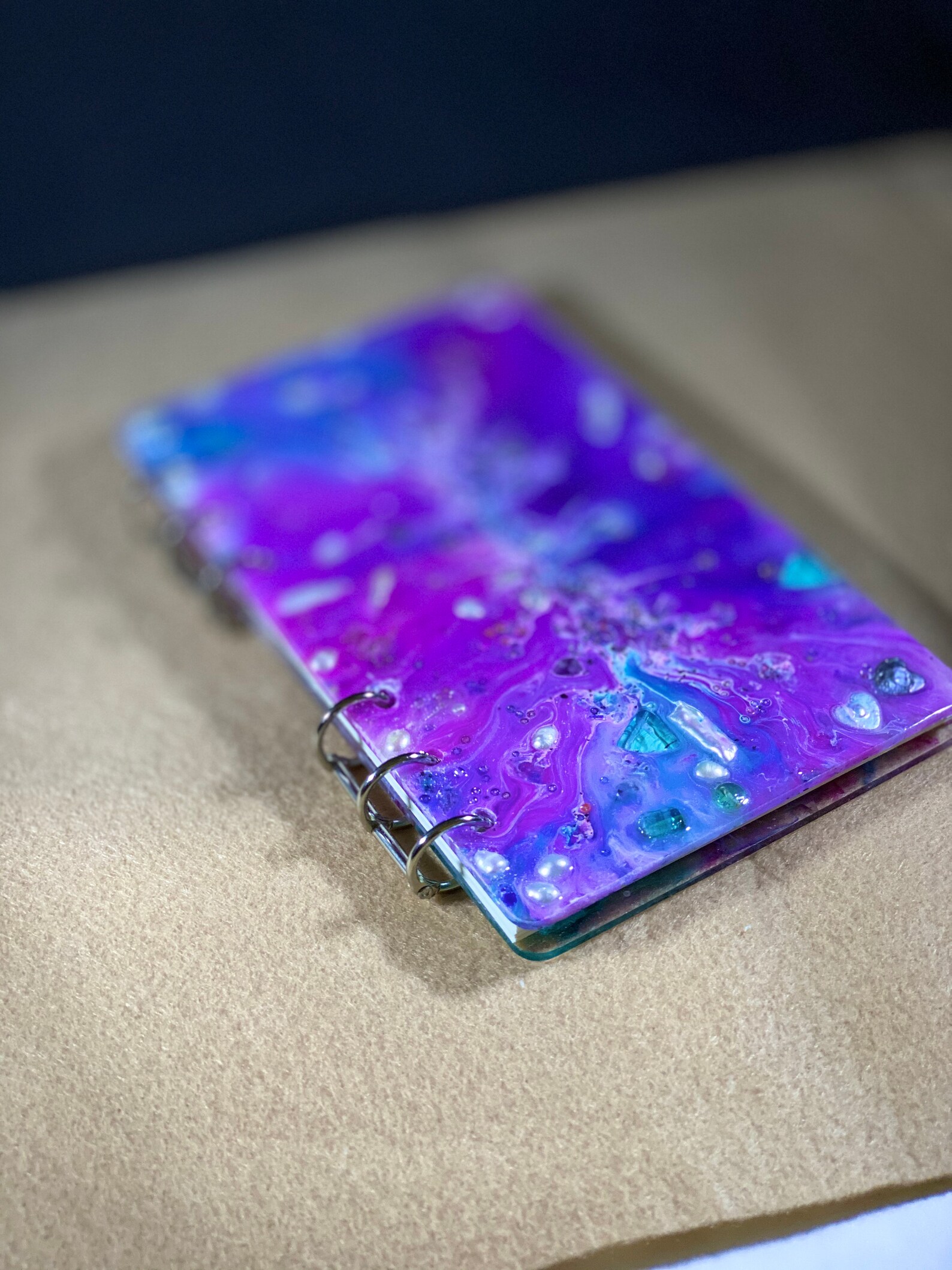 Resin Journal Notebook Covers front and Back OOAK Handmade - Etsy