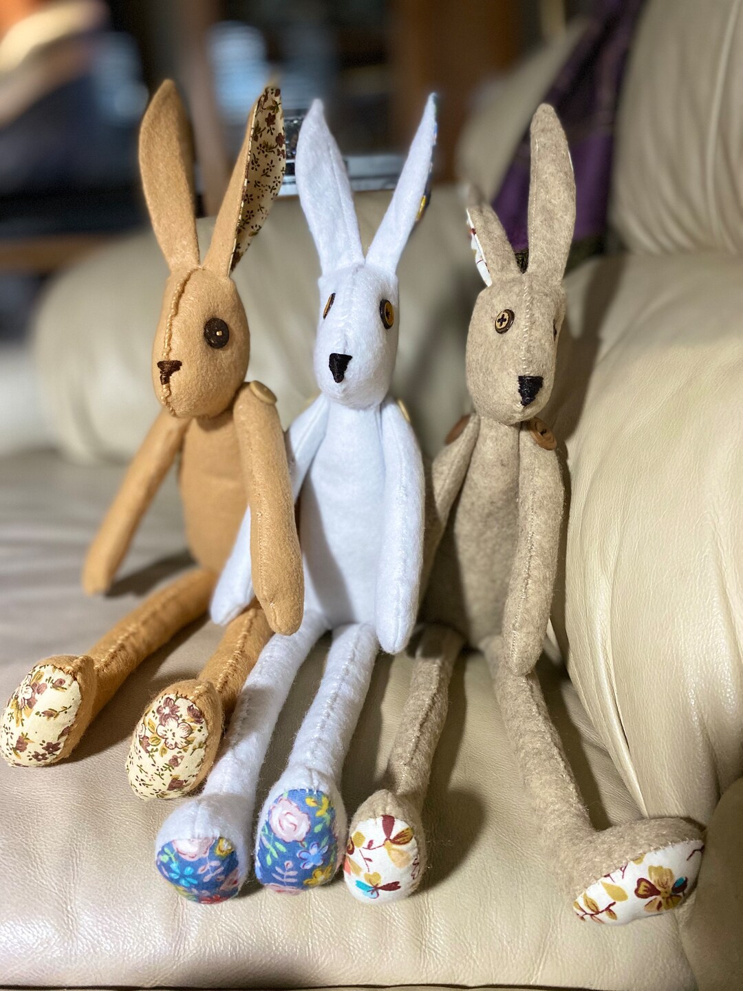 Bunny Rabbit Soft Cuddly Dolls One of a Kind Handmade With Love - Etsy