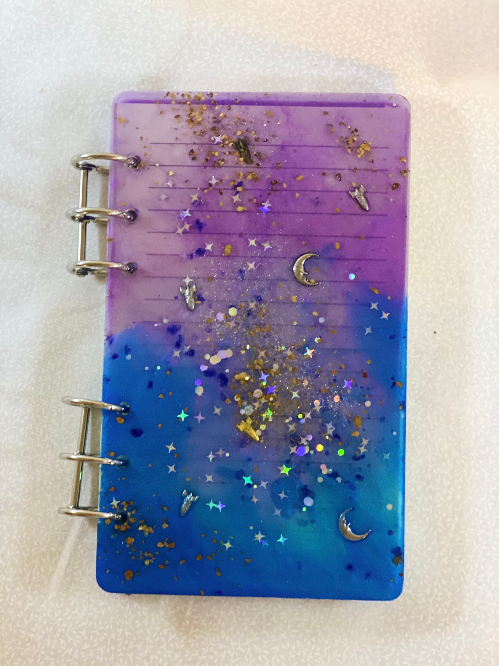 Resin Journal Notebook Covers front and Back OOAK Handmade Space Theme ...
