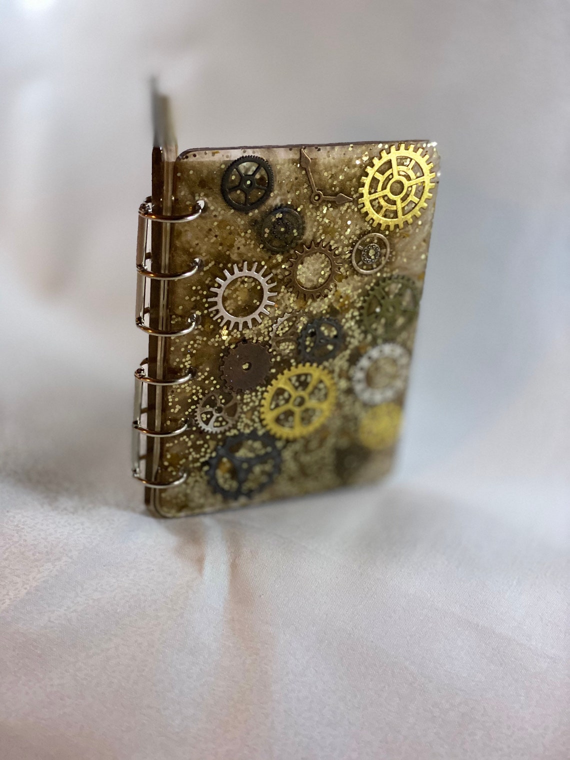 Resin Steampunk Glitter Journal Notebook Covers front and | Etsy
