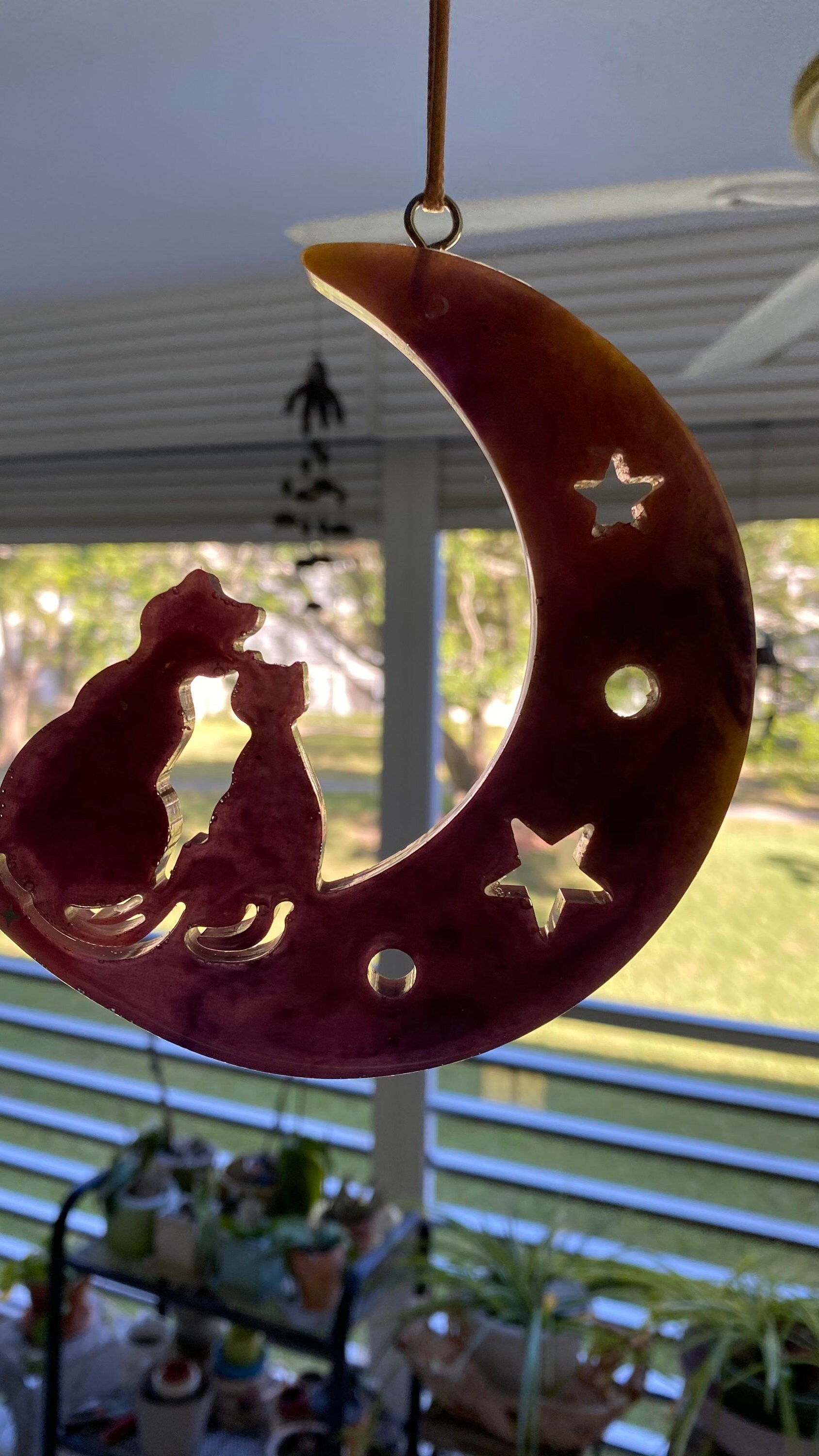 Resin Sun Catcher Mobile Wall Hanging OOAK Handmade Moon Cats - Etsy