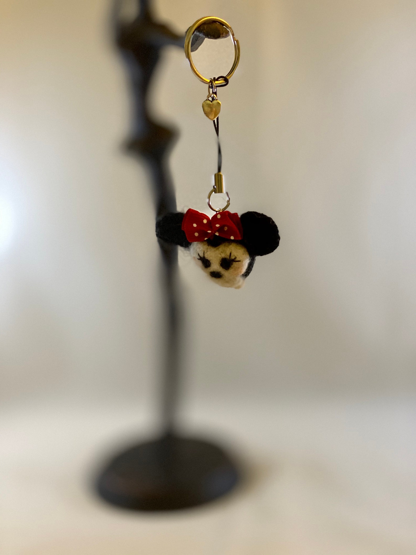 Keychain Minnie Mouse Needle Felted One of a Kind Handmade With Love - Etsy
