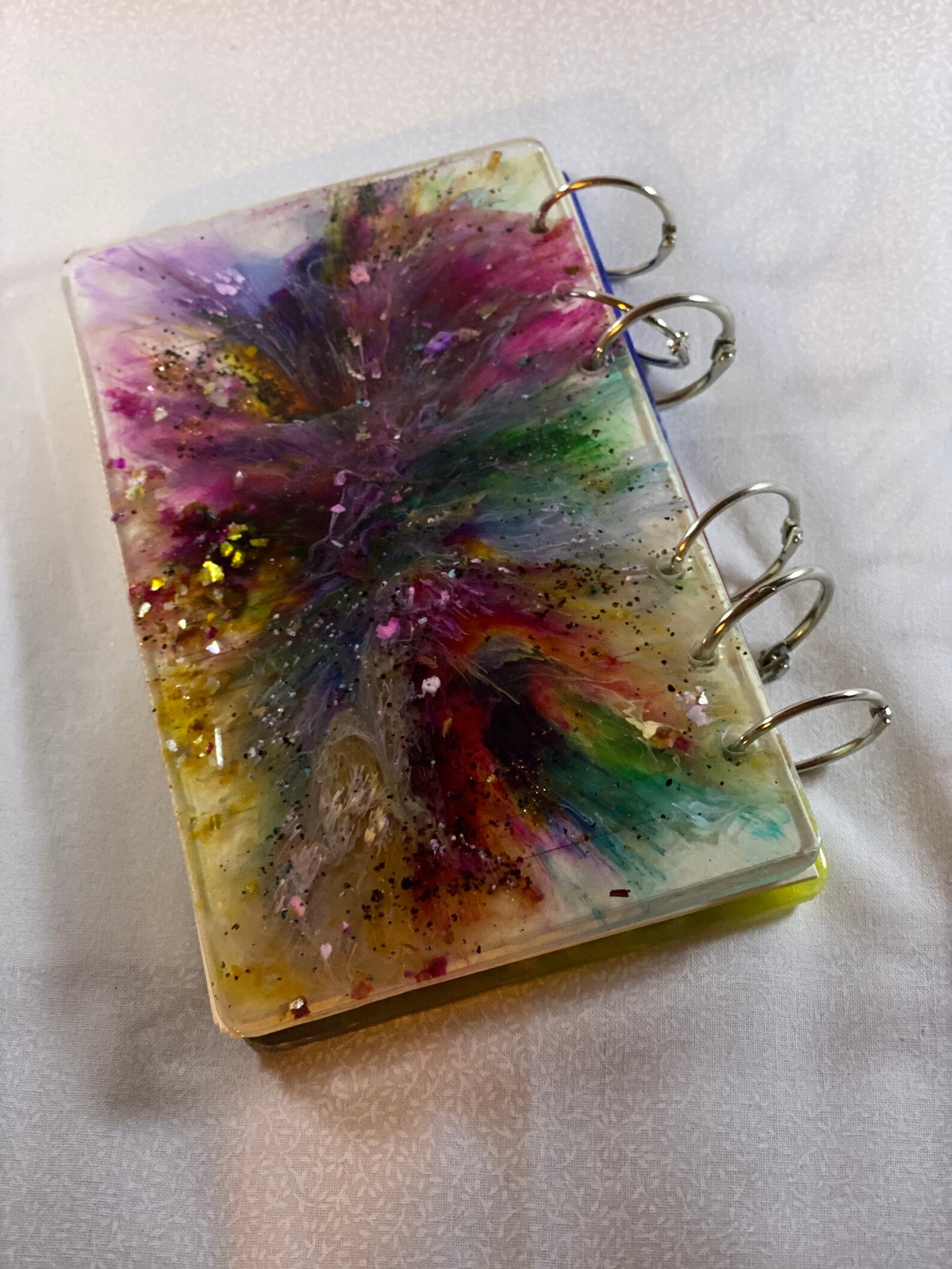 Resin Journal Notebook Covers front and Back OOAK Handmade Space Moon ...