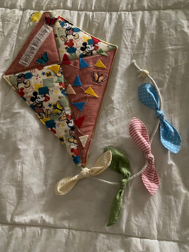 Mickey Mouse Butterflies Quilted Fabric Kite Wall Hanging - Etsy
