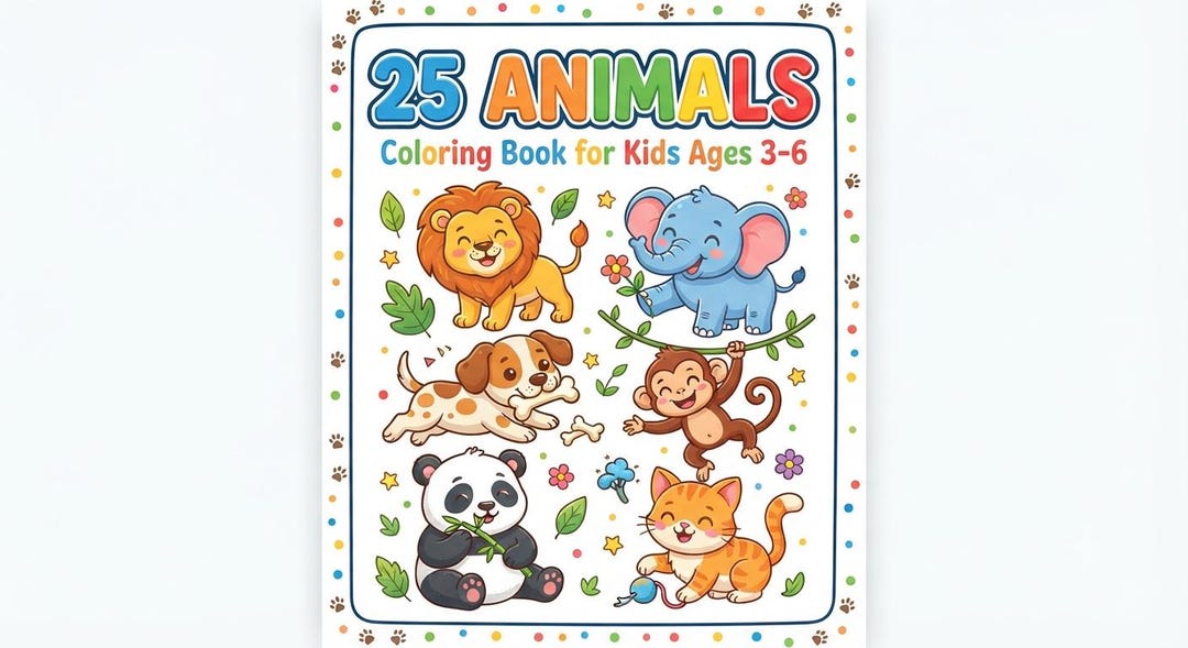 25 Animals Coloring Book for Kids | Toddler Preschool Activity (PDF ...