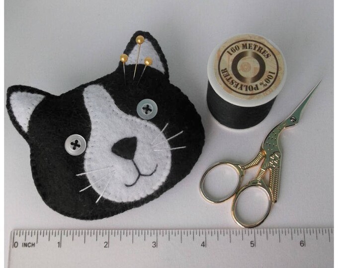 Black Cat Face Pin Cushion Novelty Pin Cushion Cat Themed - Etsy