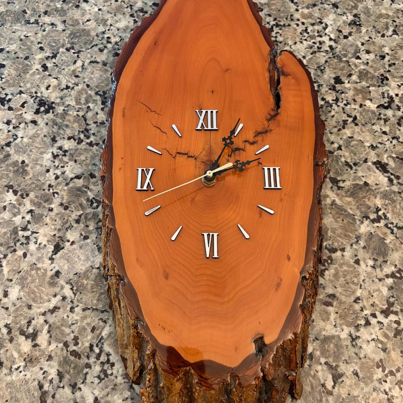 Wood Slab Live Edge Clock - Etsy