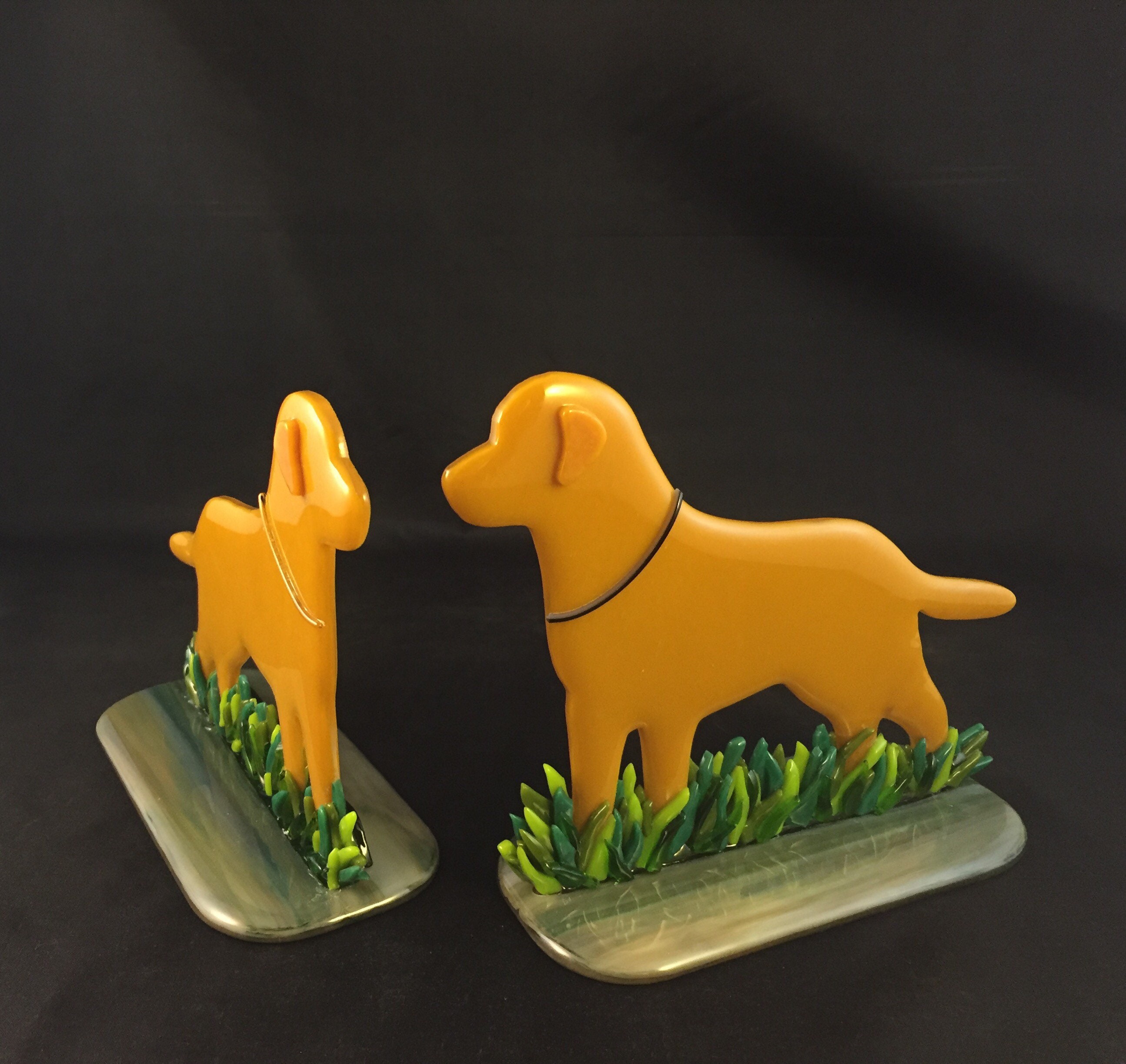 Yellow Labrador Statue 7 X 6.5 Fused Glass Dog - Etsy