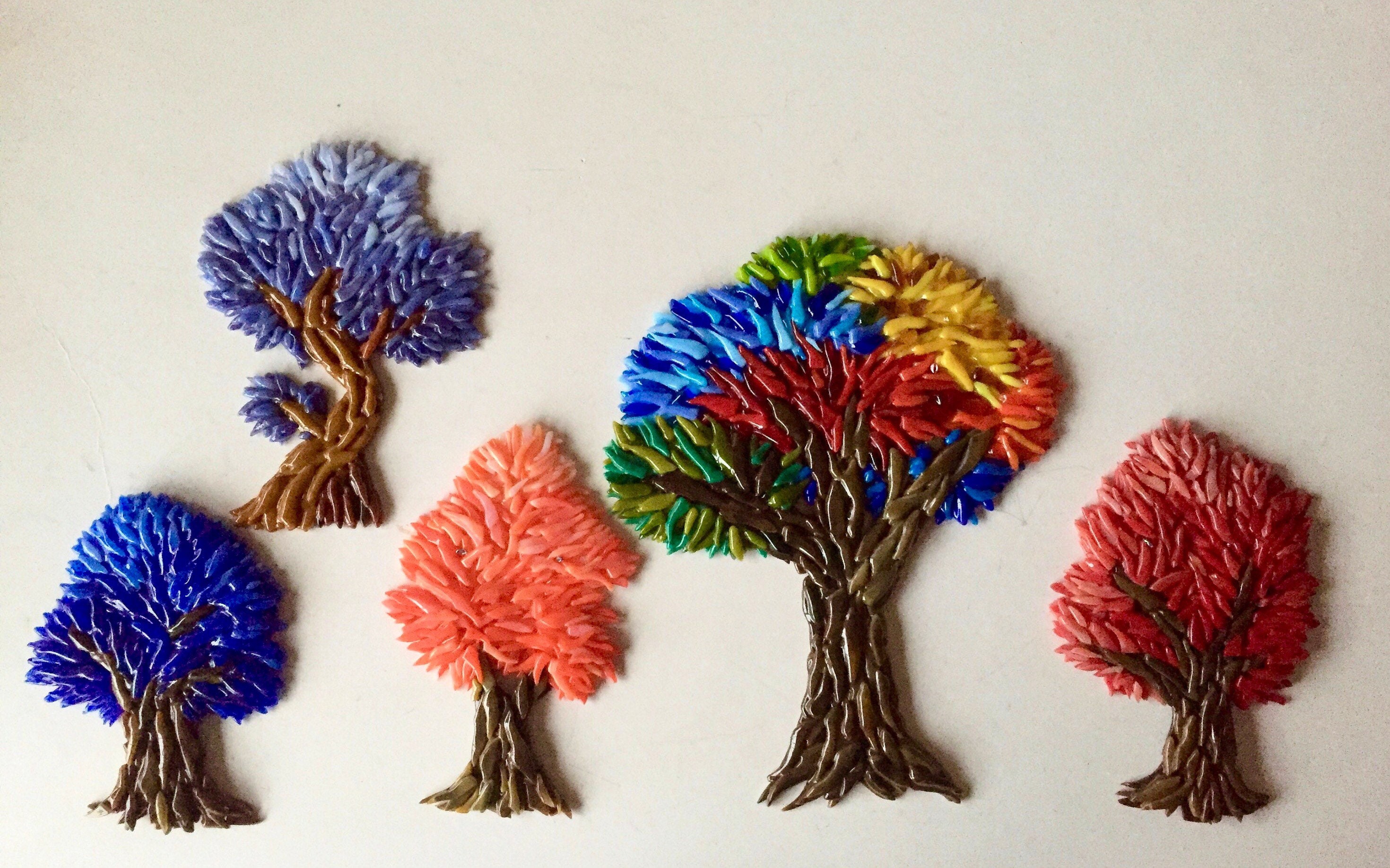 Red Oak Tree 6.5x4 Fused Glass Wall Art or Window Hanging - Etsy