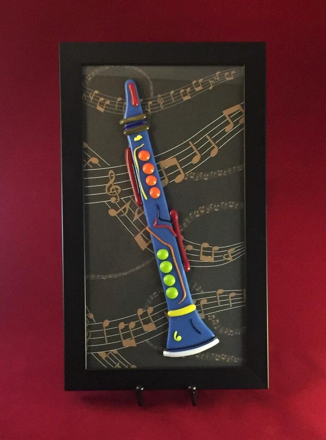 Fused Glass Clarinet Art: Framed Music Decor (6.5 X 12”) - Etsy