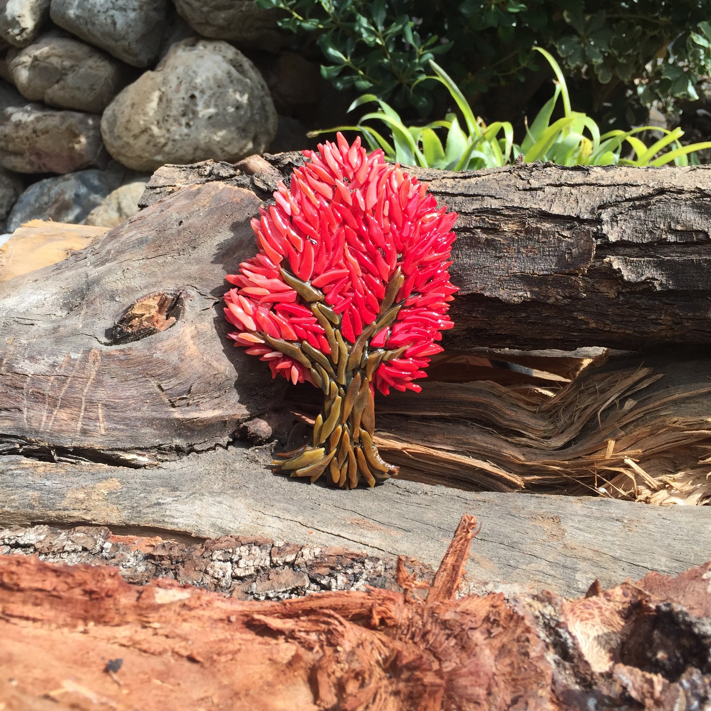 Red Oak Tree 6.5x4 Fused Glass Wall Art or Window Hanging - Etsy