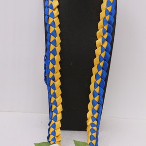 Long Braided Ribbon Lei Royal Blue and Yellow-gold - Etsy