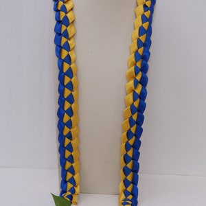 Long Braided Ribbon Lei Royal Blue and Yellow-gold - Etsy