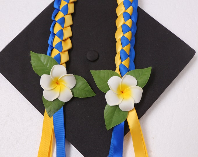 Long Braided Ribbon Lei Royal Blue and Yellow-gold - Etsy