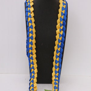 Long Braided Ribbon Lei Royal Blue and Yellow-gold - Etsy