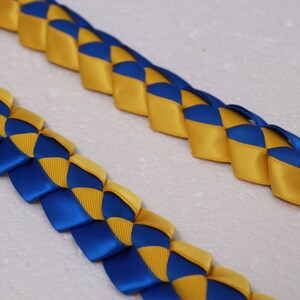 Long Braided Ribbon Lei Royal Blue and Yellow-gold - Etsy